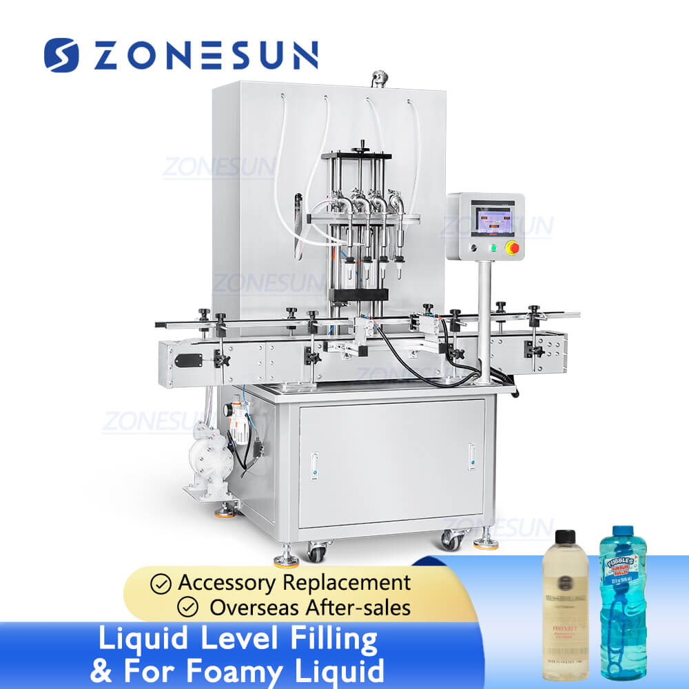 Overflow Filling Machine | ZONESUN Inline Liquid Level Filler
