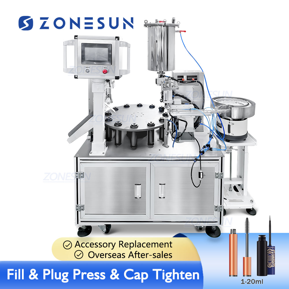 Monoblock Eyeshadow Mascara Cream Tube Filling Capping Machine Piston ...
