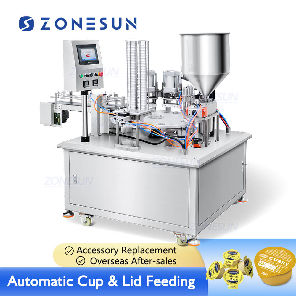 2 Heads Jelly Yogurt Dipping Sauce Cup Rotary Filling Sealing Machine ...