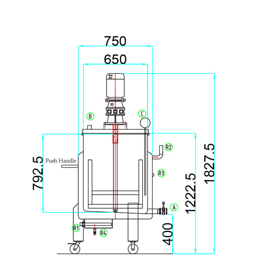 100L 200L Custom Capacity Emulsification Mixing Tank Vessel