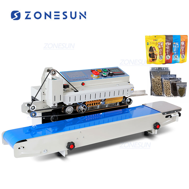Horizontal Continuous Plastic Bag Sealing Machine With Inkjet Coder For ...