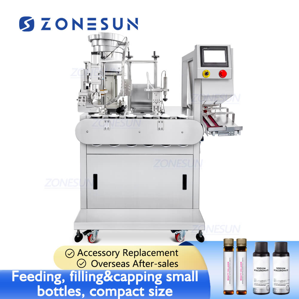 Vial Filling Capping Machine | ZS-AFC48 Servo Liquid Filler