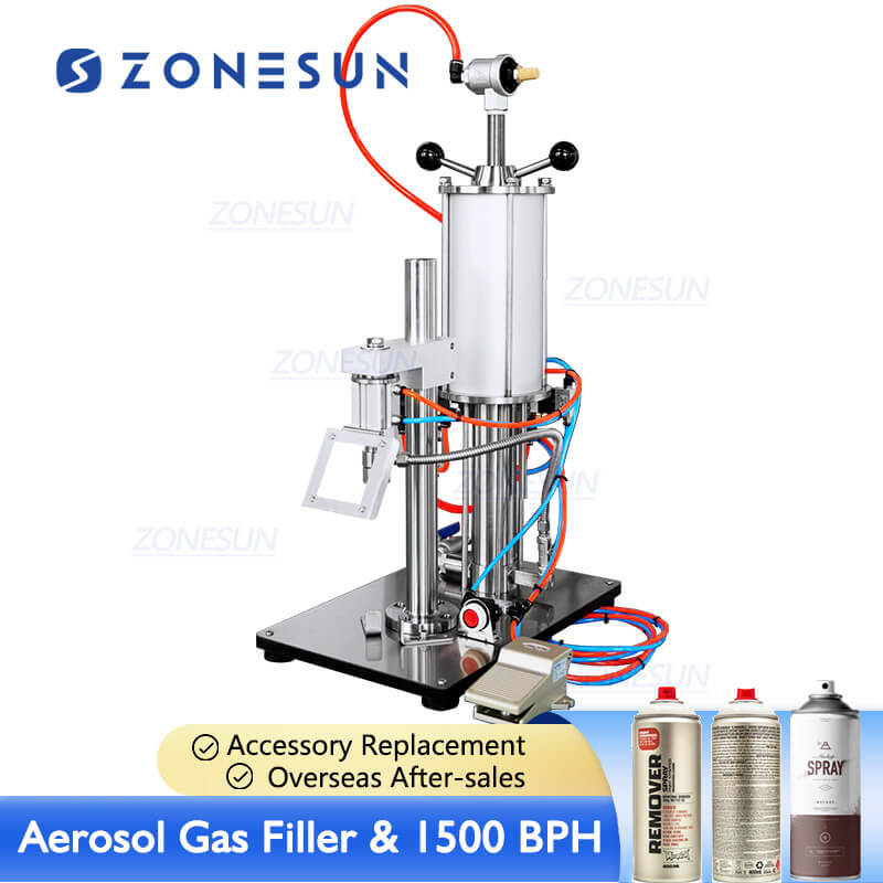 Aerosol Can Gas Filling Machine| ZS-CQ2 Sunscreen Spray Can Gas Filler