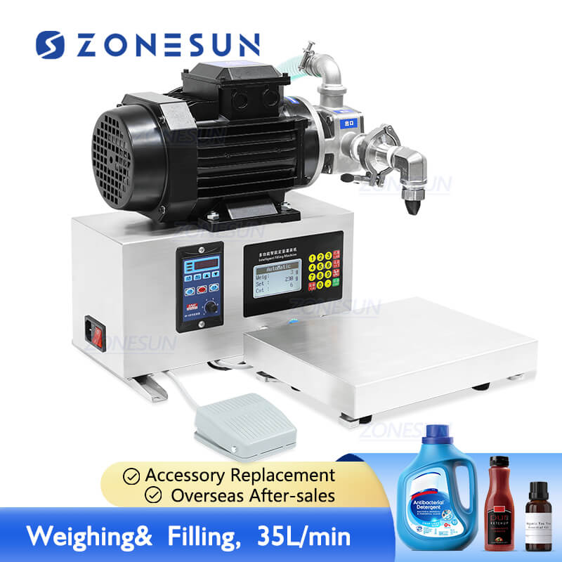 Weighing Filling Machine | ZS-RPW35L Paste Engine Motor Oil Filler ...