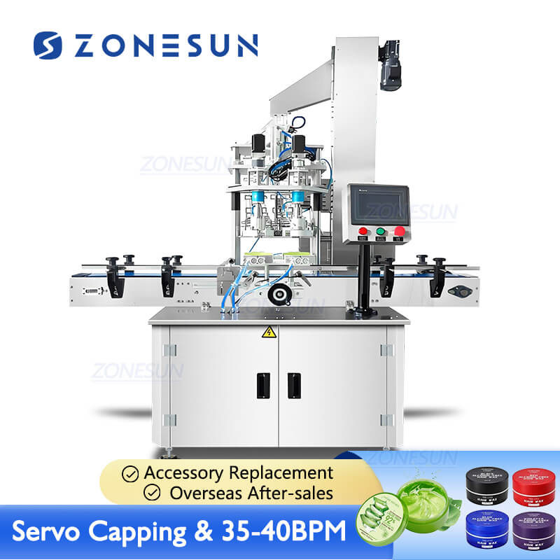 Servo Capper | ZS-SVXG01 Automatic Cosmetics Jar Cap Capping Machine
