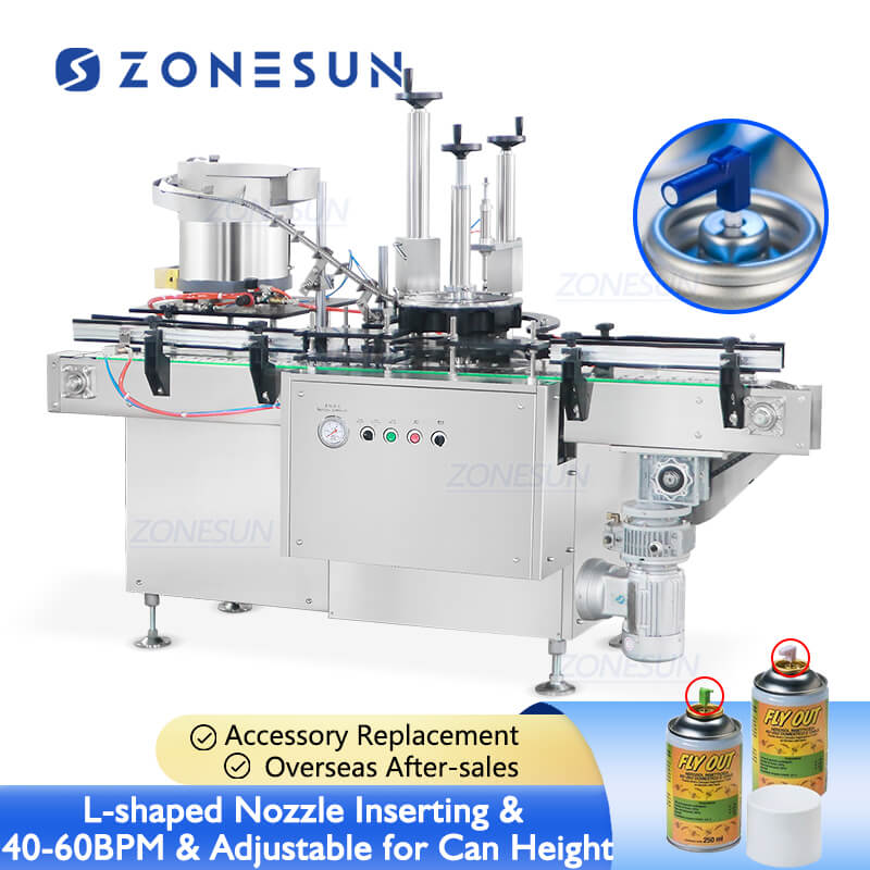 ZS-WIM05 Aerosol Cans Spray Heads Inserting Machine