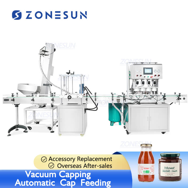 Twist off Lug Cap Caper | ZS-XGVS1 Vacuum Sauce Jars Capping Machine