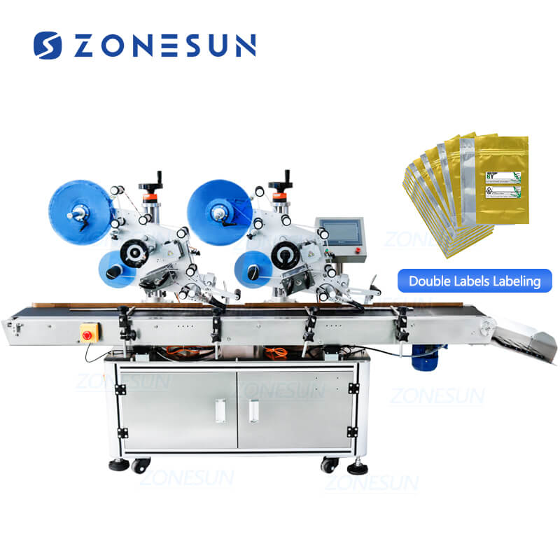 Double Heads Mylar Bags Paper Boxes Flat Surface Labeling Machine For ...