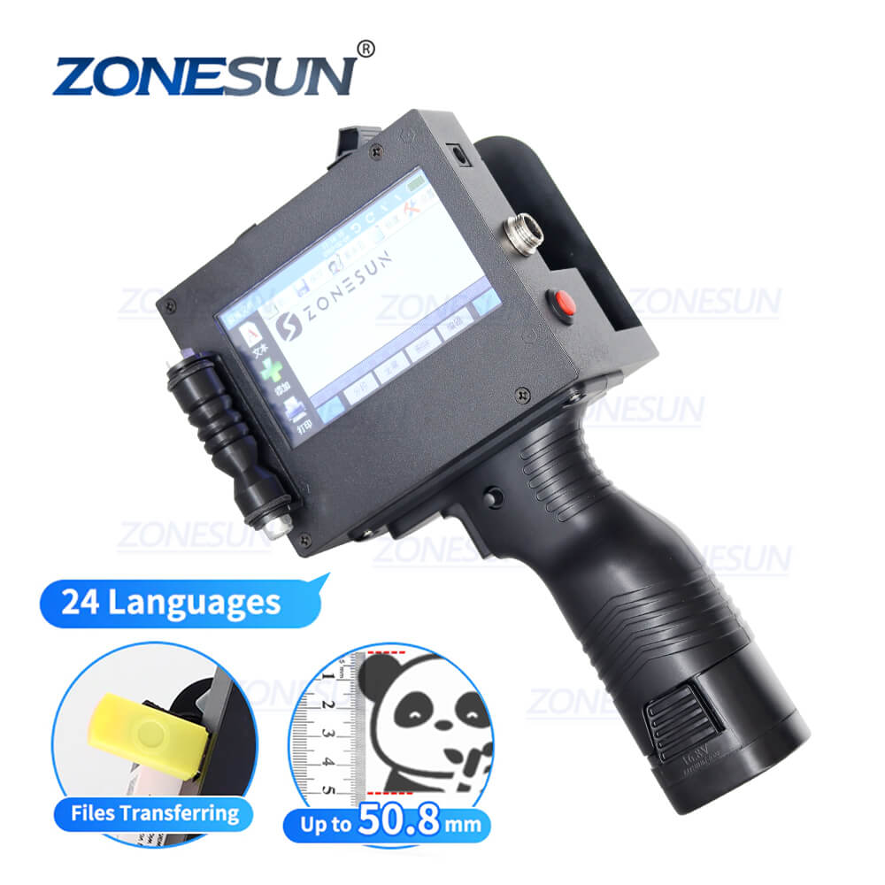 Zonesun Intelligent Handheld Multicolour Date Inkjet Coder Machine For