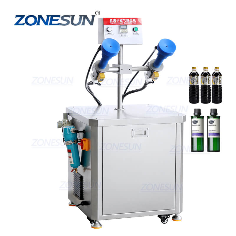 Semi-automatic 2 Head Plastic Glass Bottle Air Rinser Cleaning Machine