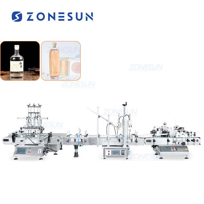 Tabletop Liquor Spirits Gin Rum T-cork Glass Bottle Filling Production ...