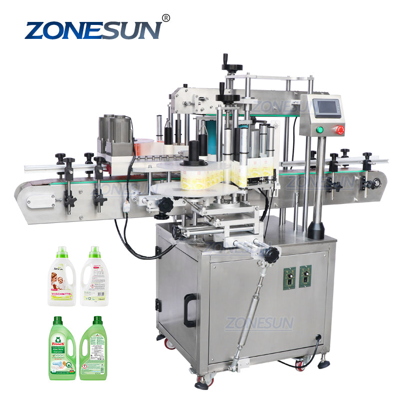 ZS-TB300V Automatic Double Side Sticker Square Flat Plastic Bottle Lab