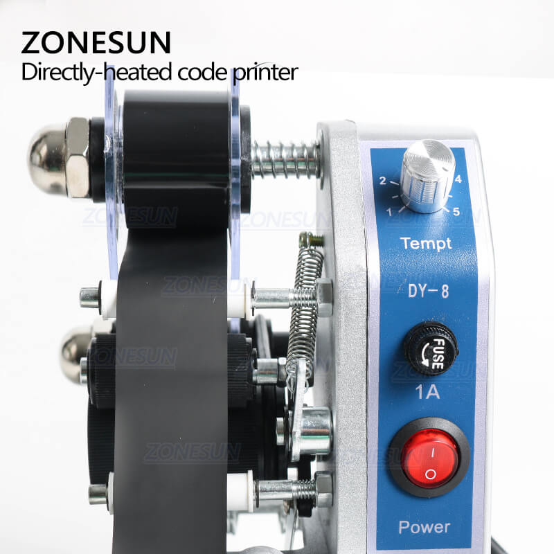 ZONESUN Manual Hand Operated Hot Stamp Printer Ribbon Date Coder Codin