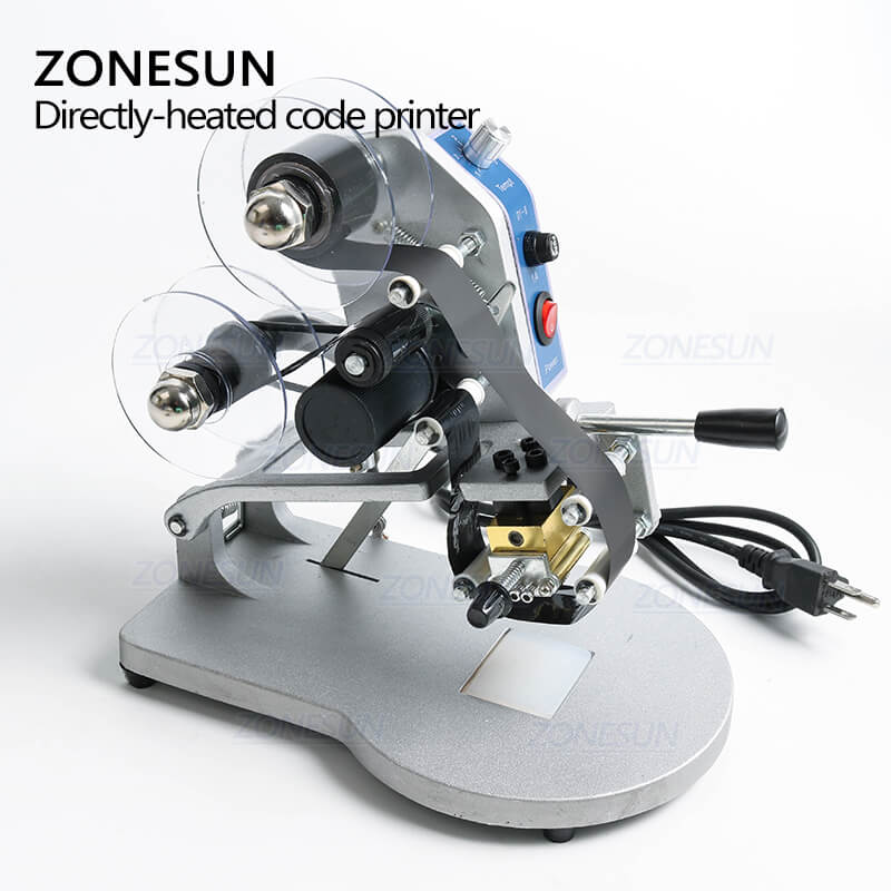 ZONESUN Manual Hand Operated Hot Stamp Printer Ribbon Date Coder Codin