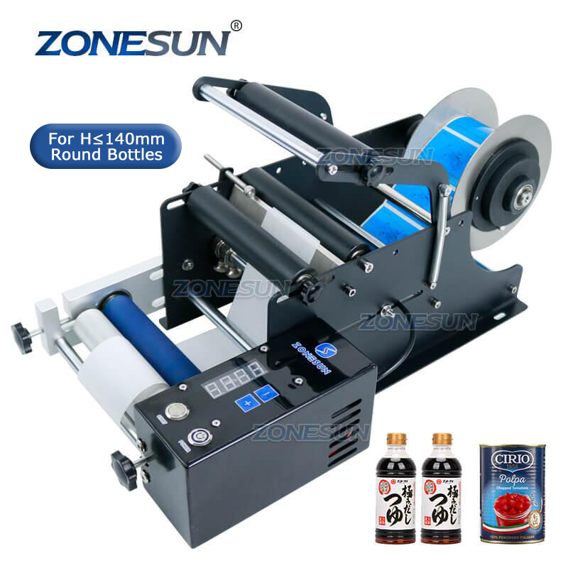 ZONESUN ZS-TB50SM Semi-automatic Glass Jar Labeler Shampoo Juice Plast